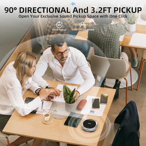 AISPEECH Bluetooth Conference Speakerphone M6 Conference Microphone with AI Noise Reduction AI ...