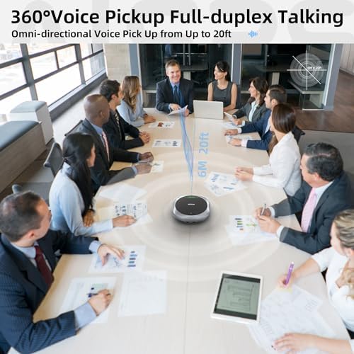 AISPEECH Bluetooth Conference Speakerphone M6 Conference Microphone with AI Noise Reduction AI ...